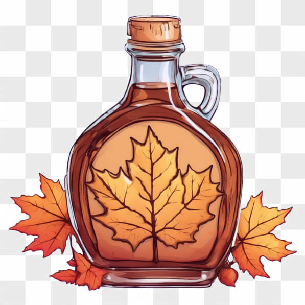 Download Maple Syrup Bottle with Autumn Leaves Cartoons Online ...