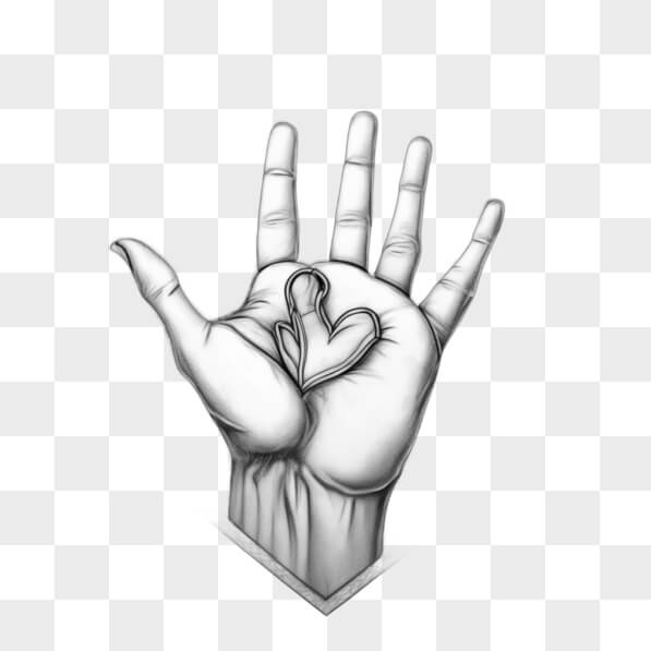 Download Hand Forming a Heart Shape with Intricate Design Sketches ...