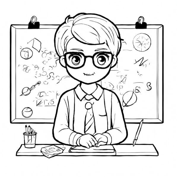 Download Cartoon Character in Classroom Setting Coloring pages Online ...