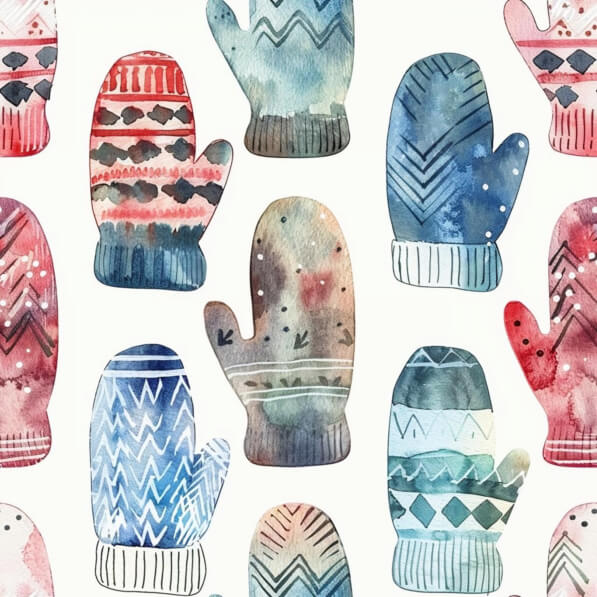 Download Colorful Watercolor Mittens Pattern Patterns Online - Creative ...