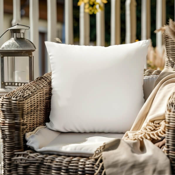 Download Cozy Outdoor Seating Area with White Pillow and Lantern ...
