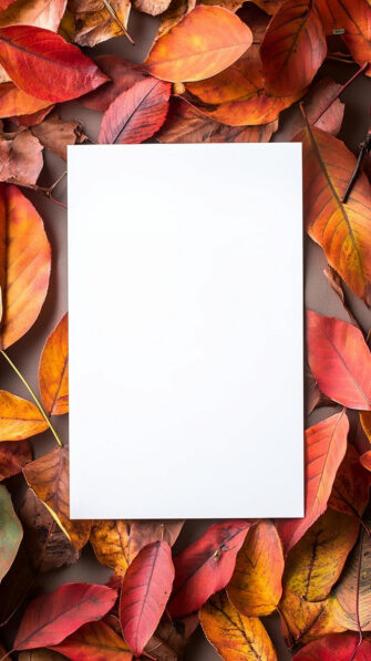Download Blank Paper Surrounded by Autumn Leaves Mockups Online ...