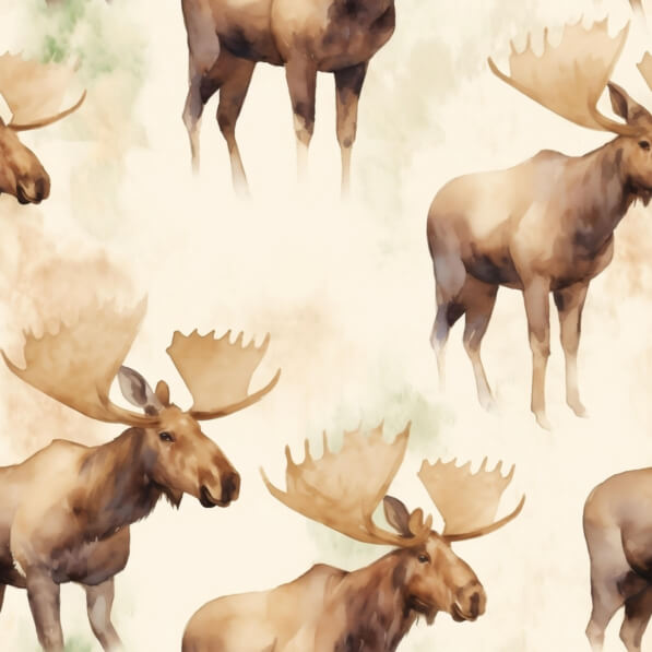 Download Watercolor Moose Pattern Patterns Online - Creative Fabrica