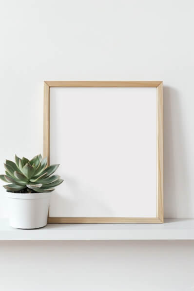 Download Minimalist Display with Empty Frame and Succulent Plant ...
