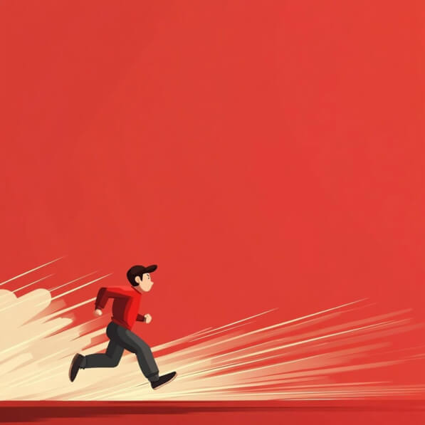 Download Illustration of a person running on a red background ...
