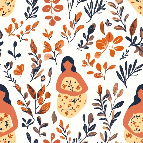 Download Vibrant Artistic Pattern with Women and Flora Patterns Online ...