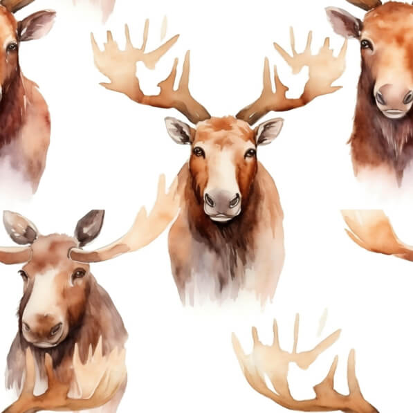 Download Pattern of Moose Heads in Watercolor Patterns Online ...