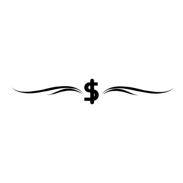 Download Stylized Dollar Sign with Curved Lines Borders & Corners ...