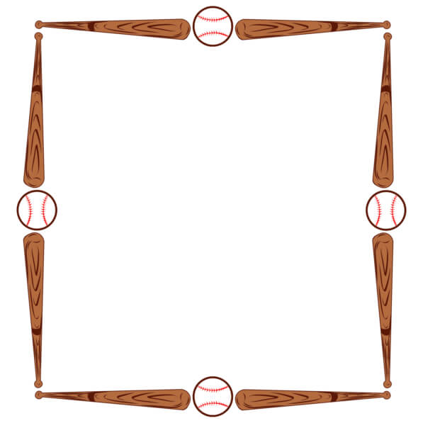 Download Baseball-themed border with bats and balls Frames Online ...