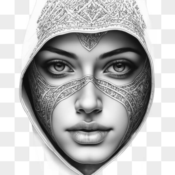 Download Intricate Portrait of a Woman with Facial Adornments Sketches ...