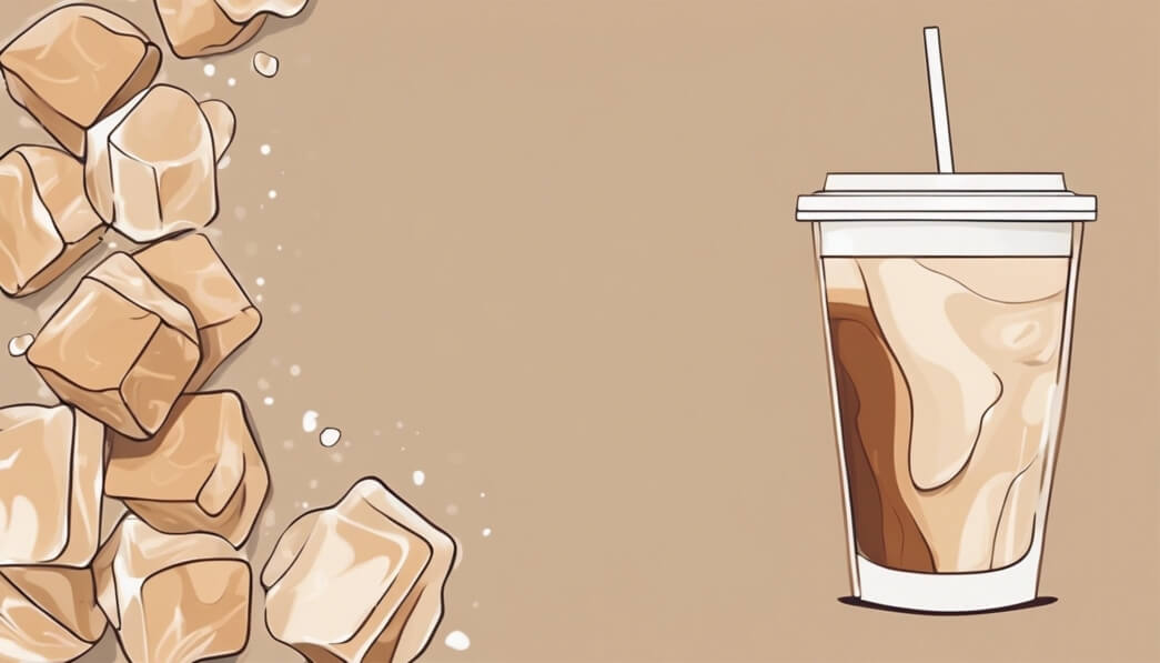 Download Iced Coffee Illustration with Ice Cubes Backgrounds Online ...