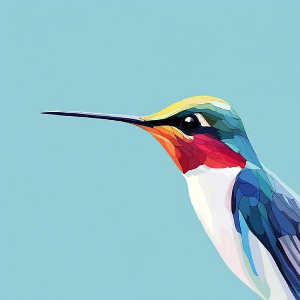 Baixe Colibri Ilustrado em Fundo Azul Backgrounds - Creative Fabrica