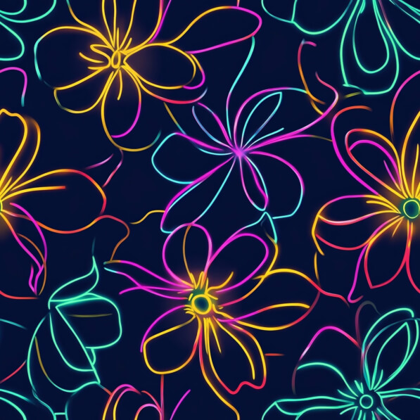 Download Neon Floral Abstract Design Patterns Online - Creative Fabrica