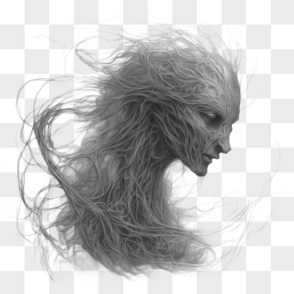 Download Abstract Ethereal Figure with Flowing Lines Sketches Online ...