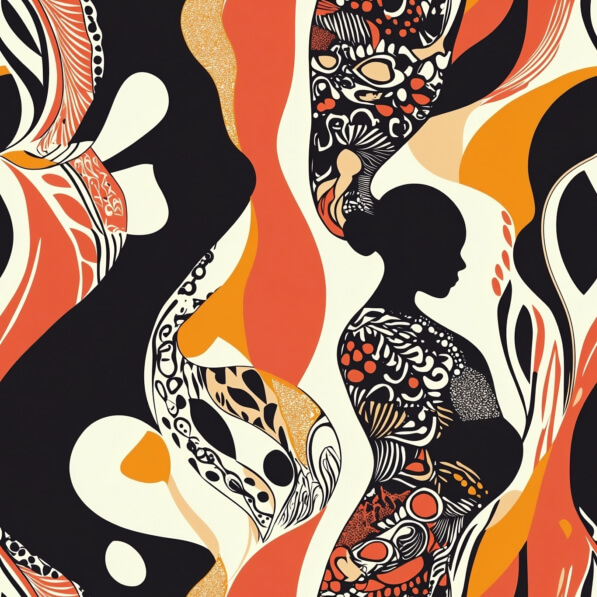 Download Abstract Silhouettes with Flowing Patterns Patterns Online ...