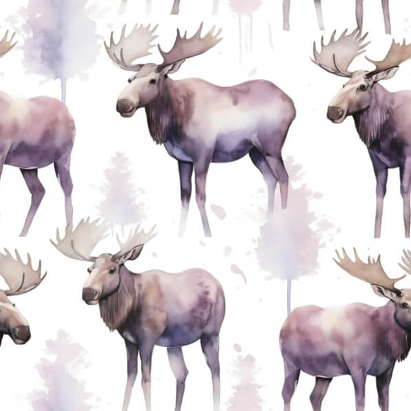 Download Watercolor Moose Pattern Patterns Online - Creative Fabrica