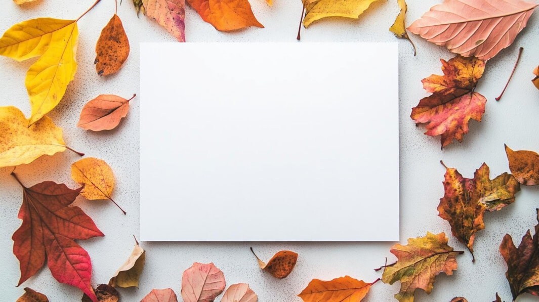 Download Autumn Leaves Surrounding a Blank Canvas Mockups Online ...