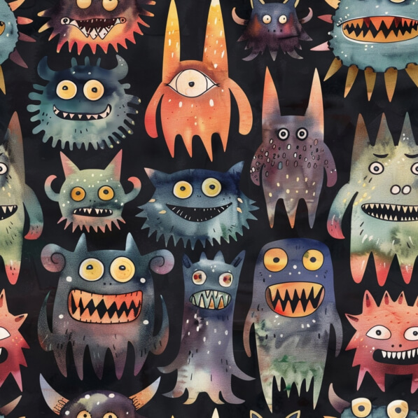 Download Whimsical Pattern of Colorful Monsters Patterns Online ...