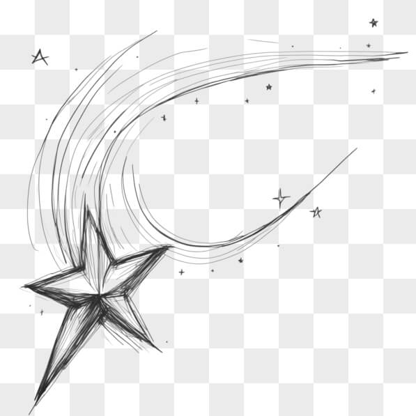 Download Hand-drawn Shooting Star Sketch Sketches Online - Creative Fabrica