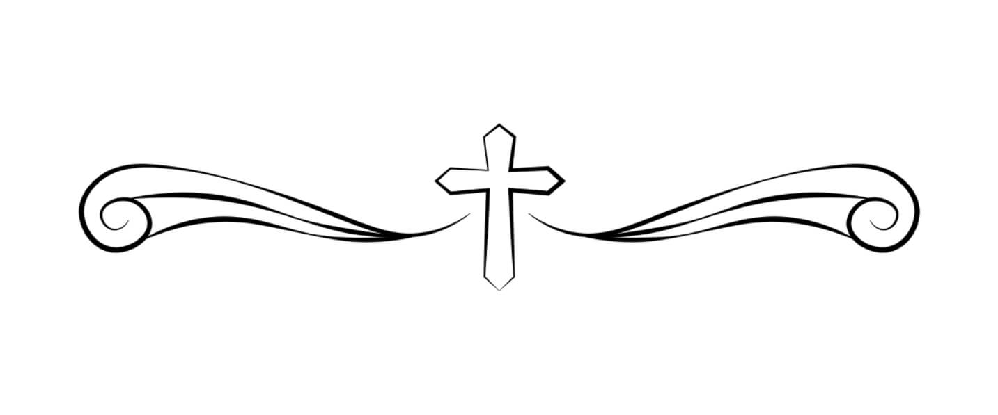 Download Stylized Cross with Decorative Swirls Borders & Corners Online ...
