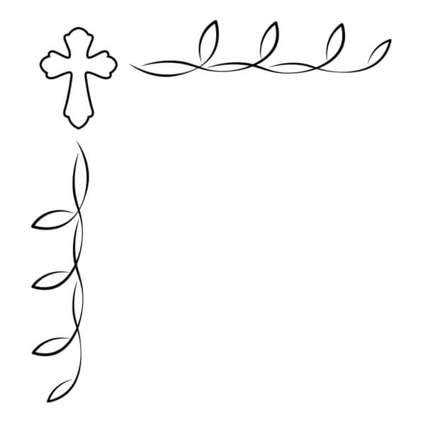 Download Decorative Cross and Leaves Border Borders & Corners Online ...