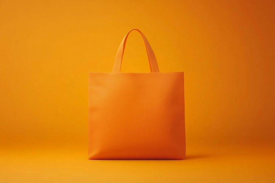 Download Orange Tote Bag on Orange Background Mockups Online - Creative ...