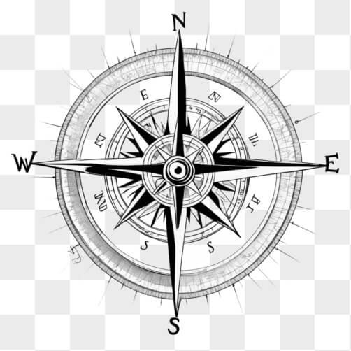 Download Intricate Compass Rose Design Sketches Online - Creative Fabrica