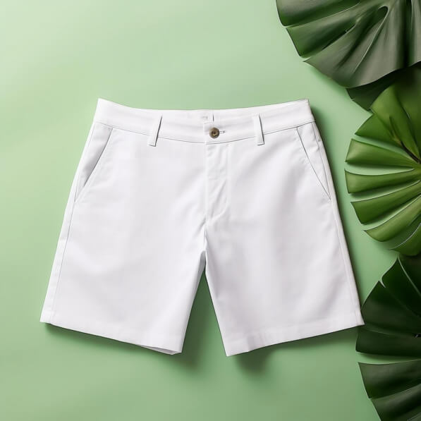 Download Stylish White Shorts on Green Background Mockups Online ...