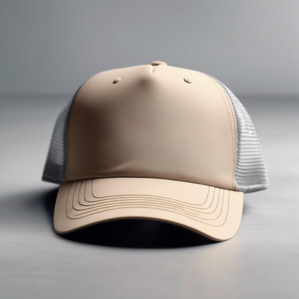 Download Beige Trucker Hat on Gray Background Mockups Online - Creative ...