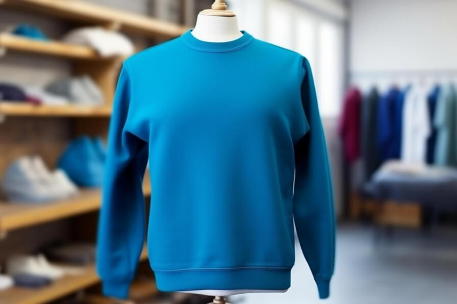 Baixe Moletom Azul na Loja de Roupas Mockups - Creative Fabrica