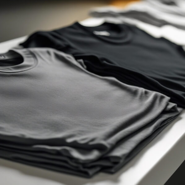 Download Neatly Folded T-Shirts in Gray and Black Mockups Online ...