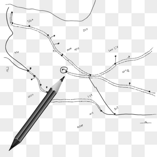 Descarga Mapa dibujado a mano con lápiz Bocetos En Línea - Creative Fabrica