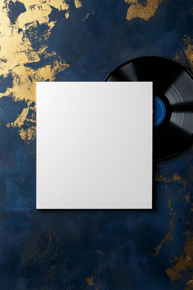 Download Blank Square and Vinyl Record on Textured Background Mockups ...
