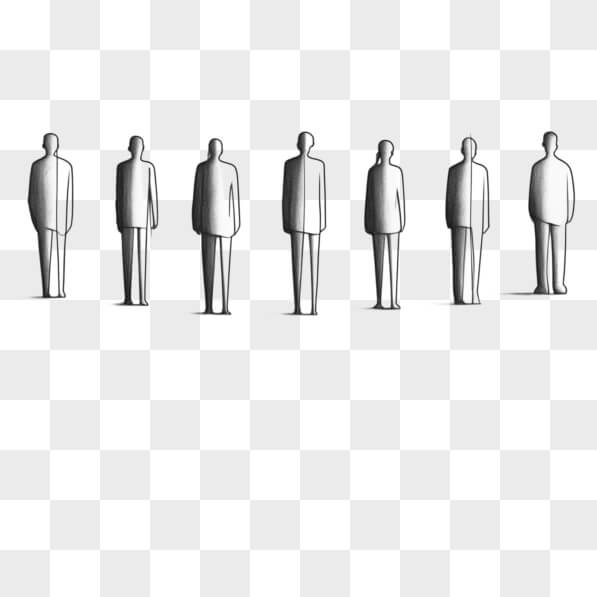 Download Minimalist Human Figures in Abstract Arrangement Sketches ...