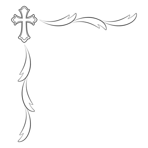 Download Decorative Border with Cross and Leaf Elements Borders ...