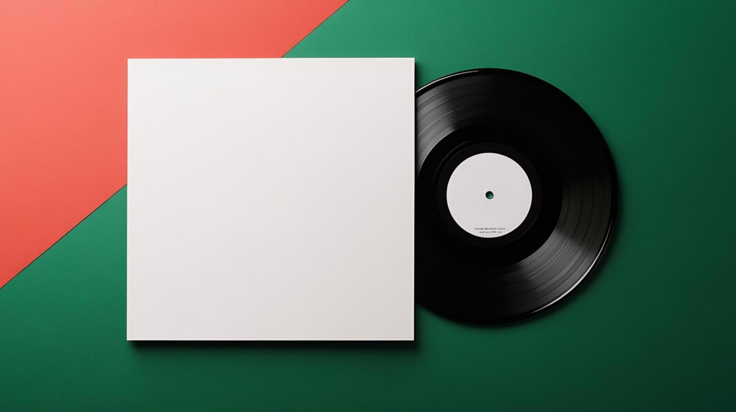 Descarga Disco de vinilo y portada de álbum sobre fondo colorido ...