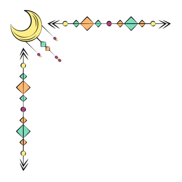 Download Decorative Geometric Border with Crescent Moon Borders ...