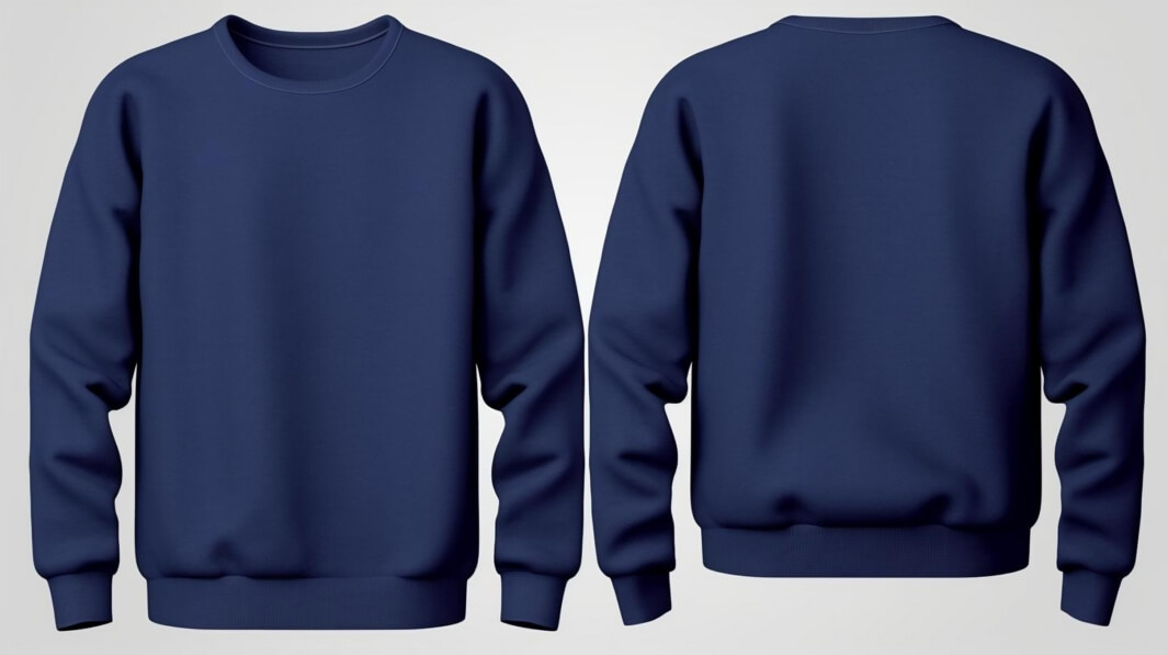 Download Navy Blue Sweatshirt Front and Back View Mockups Online ...