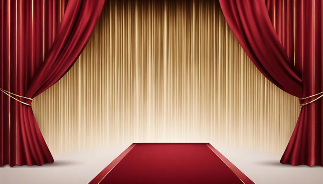Download Elegant Red Curtain with Gold Background Backgrounds Online ...