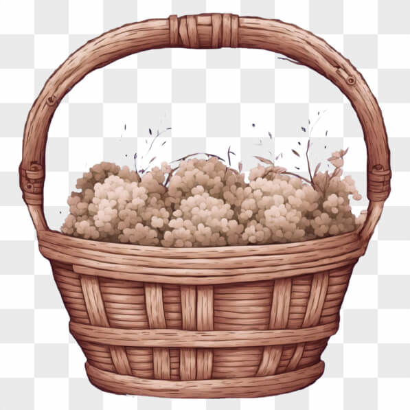 Download Rotan mand met bloemen Cartoons online op Creative Fabrica