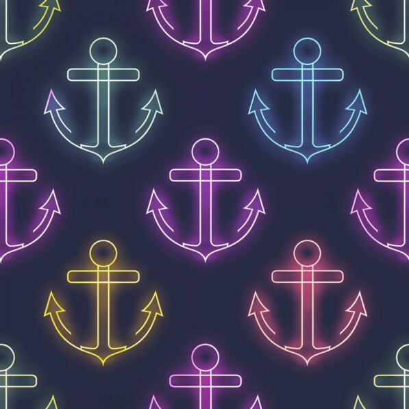 Download Colorful Neon Anchor Pattern Patterns Online - Creative Fabrica