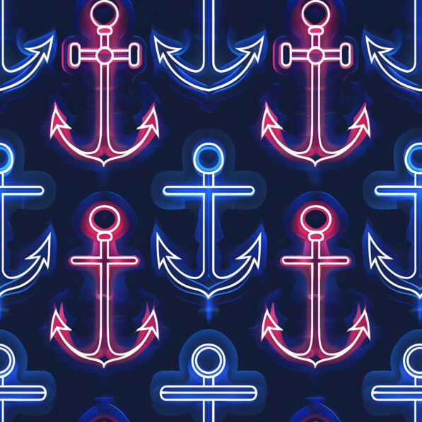 Download Neon Anchor Pattern Patterns Online - Creative Fabrica