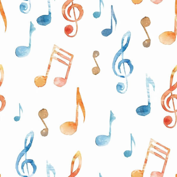 Download Colorful Musical Notes in Watercolor Style Patterns Online ...