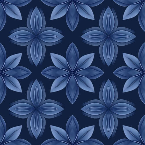 Download Symmetrical Floral Pattern on Navy Blue Background Patterns ...