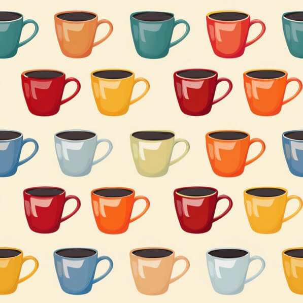 Download Colorful Coffee Mugs Pattern Patterns Online - Creative Fabrica
