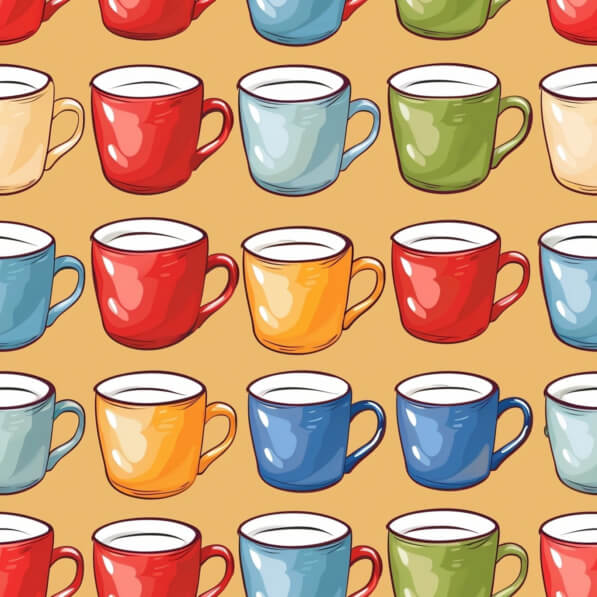 Download Colorful Coffee Mug Pattern Patterns Online - Creative Fabrica