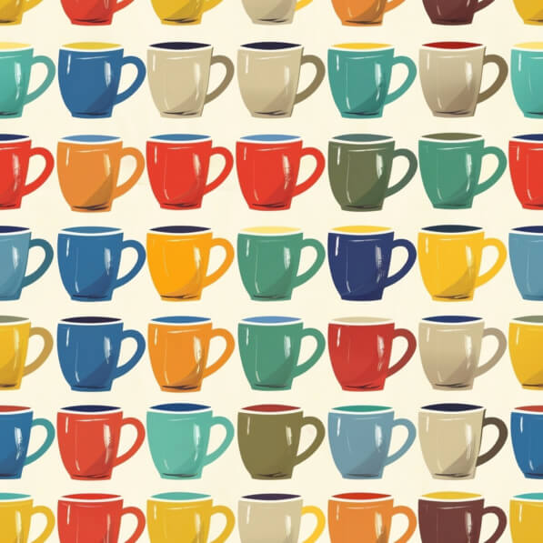 Download Colorful Coffee Mugs Pattern Patterns Online - Creative Fabrica