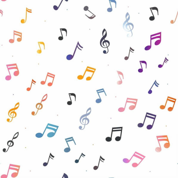 Télécharger Motif de notes musicales colorées sur fond blanc Motifs En ...
