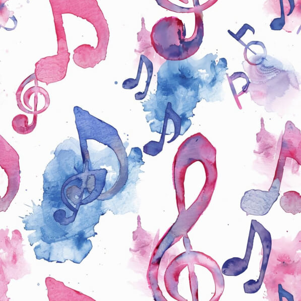 Download Colorful Watercolor Musical Notes Pattern Patterns Online ...