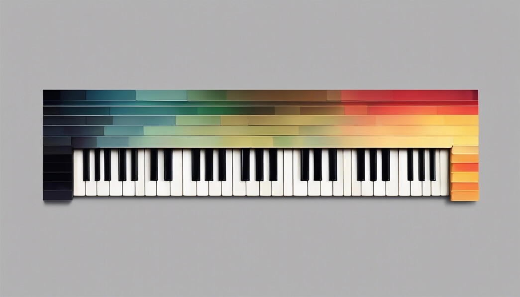Download Stylized Piano Keyboard with Colorful Gradient Blocks ...